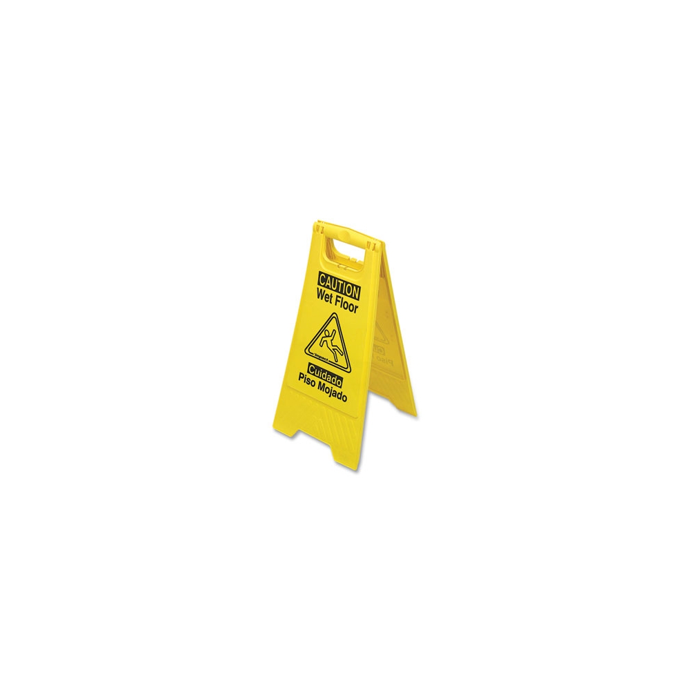 Bilingual Yellow Wet Floor Sign